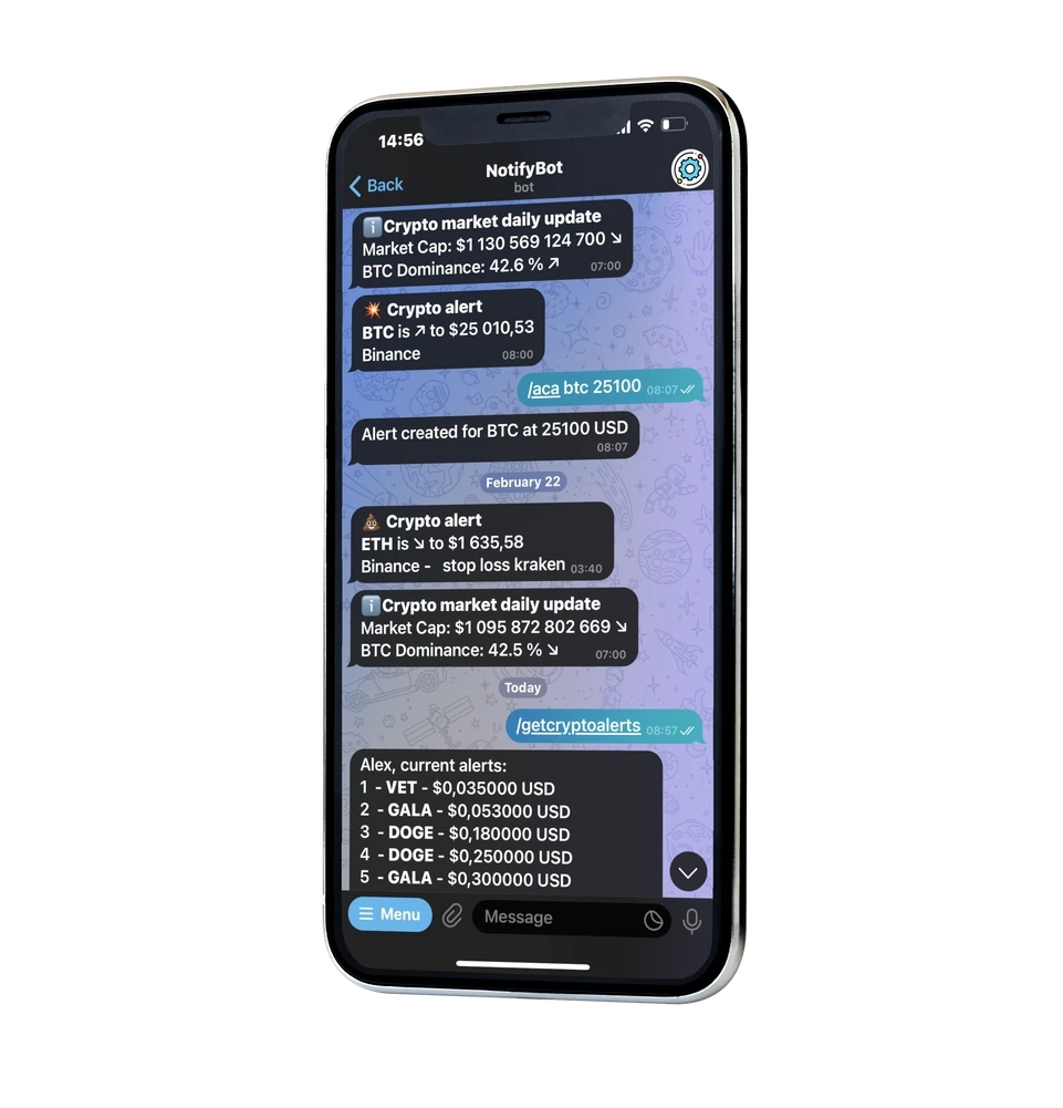 Notify bot - votre outil d'alertes et notification crypto